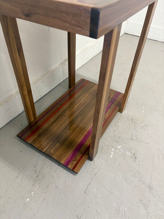 Custom Wood Inlay Side Table – Couches to Curios