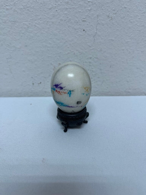 Alabaster Hand Carved Egg on Stand – Couches to Curios