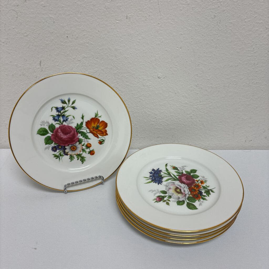 Western German Porcelain Floral Salad Plates – Couches to Curios